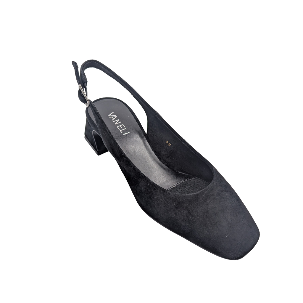 Darsy Heel - Black Suede – Monkee's of Blowing Rock