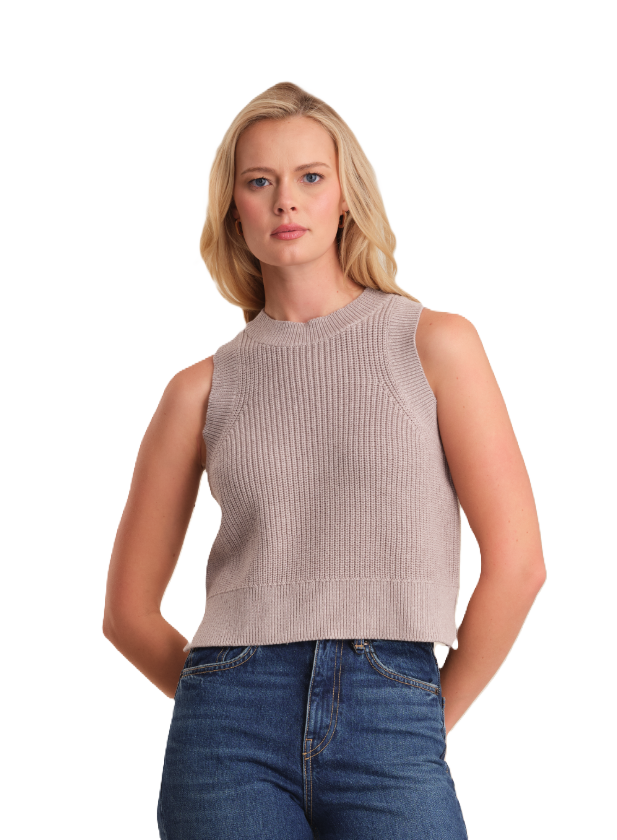 Demi High Crew Neck Tank - Taupe Heather – Monkee's of Blowing Rock